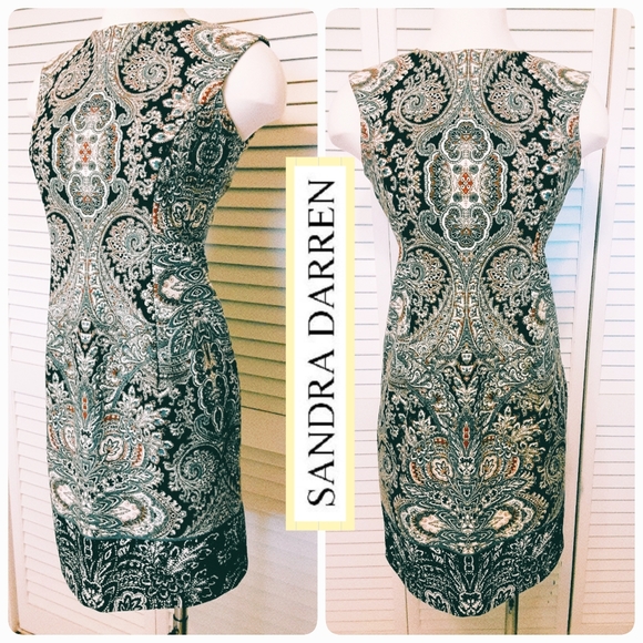 Sandra Darren | Dresses | Sandra Darren 4p Elegant Print Stretch Dress ...